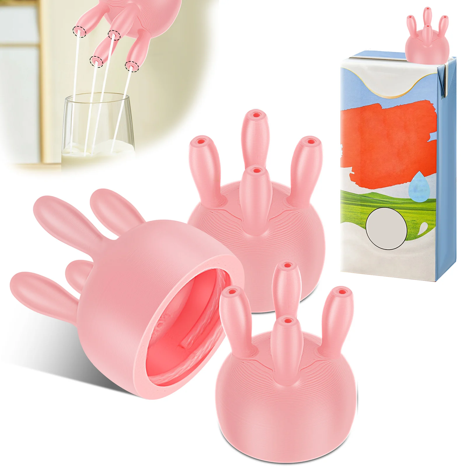 Silicone Milk Bottle Dispenser Caps Cow Udder Milk Carton Cap Pouring ...
