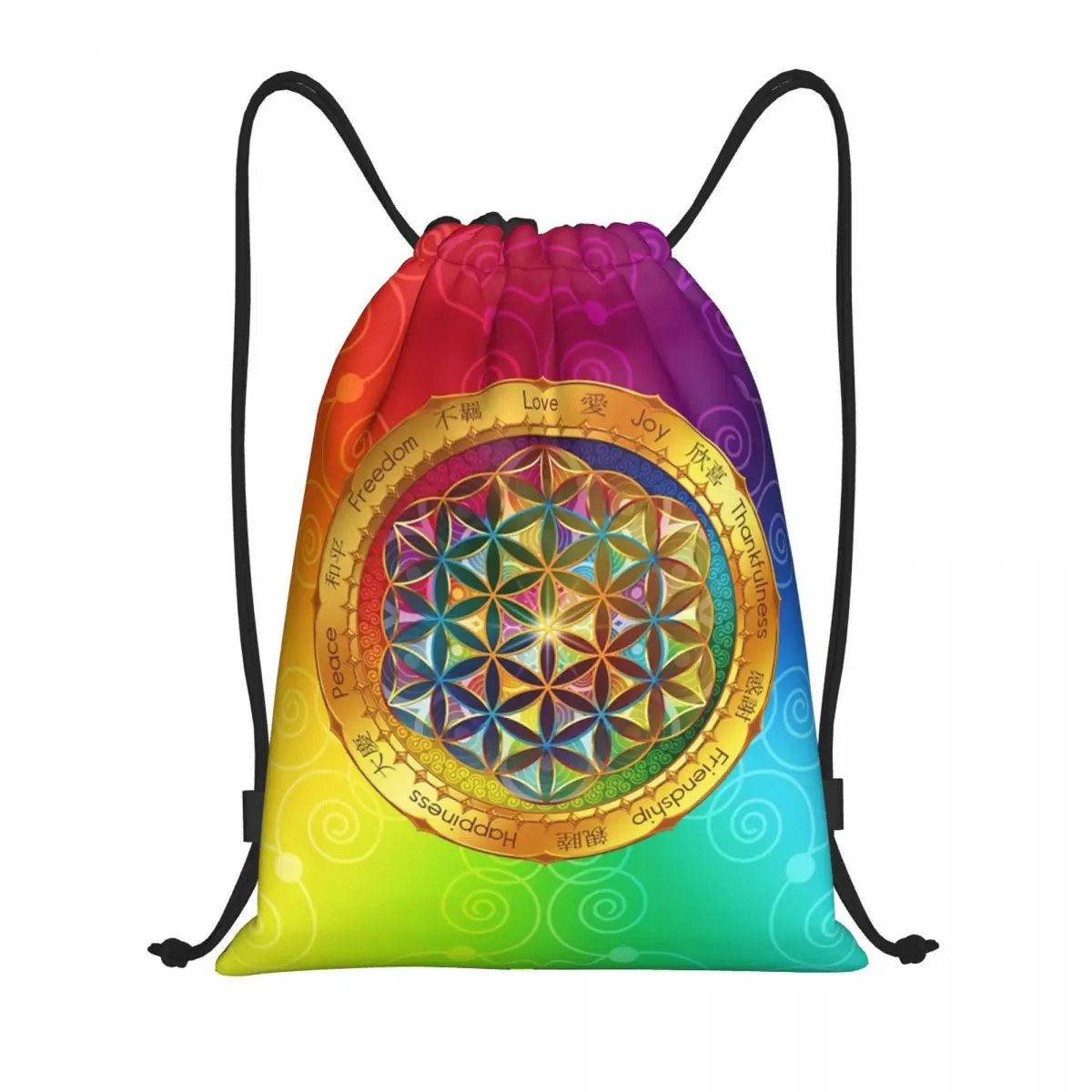 Custom-The-Flower-Of-Life-Drawstring-Backpack-Bags-Lightweight-Sacred ...