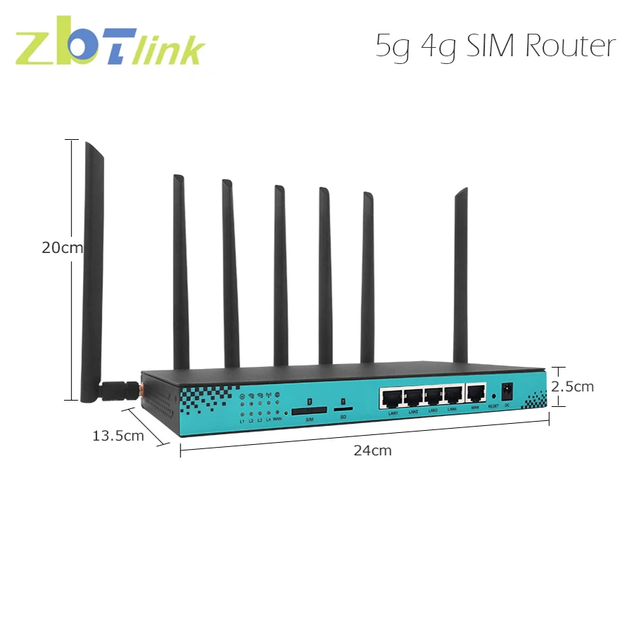 Zbtlink 무선 라우터, 오픈 WRT, 2.4GHZ, 5.8HZ, 4 * 기가비트 LAN, 16MB, 256MB, SIM ...