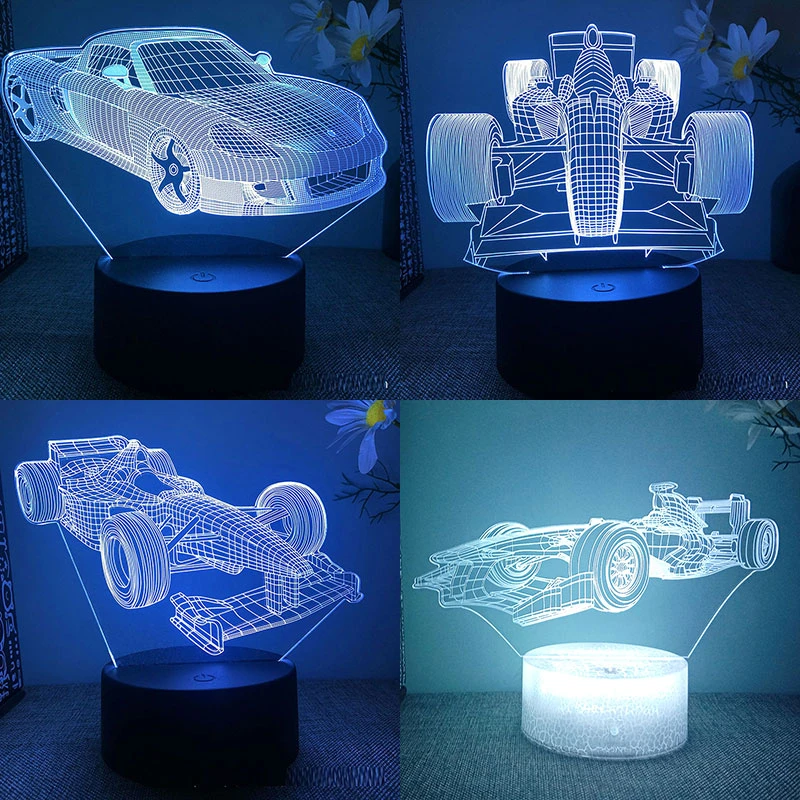 Formula 1 F1 Racing Car Lampe Led 3d en forme de voiture de course ...
