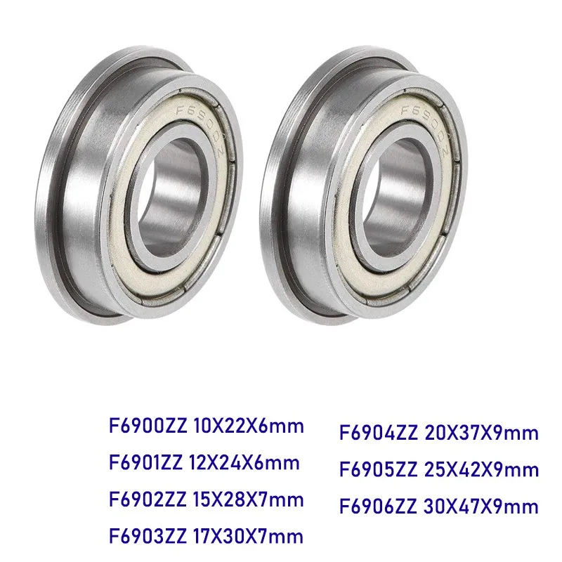 2-5PCS-Bearing-F6900ZZ-10X22X6-mm-Flange-Bearing-F6900-F6901-F6902 ...
