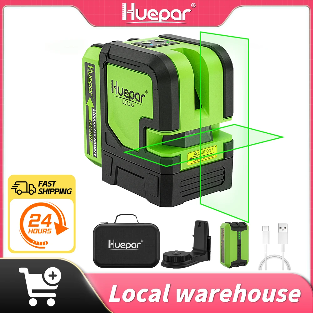 Huepar-L011G-2-Lines-laser-Level-with-Lithium-battery-Self-leveling ...