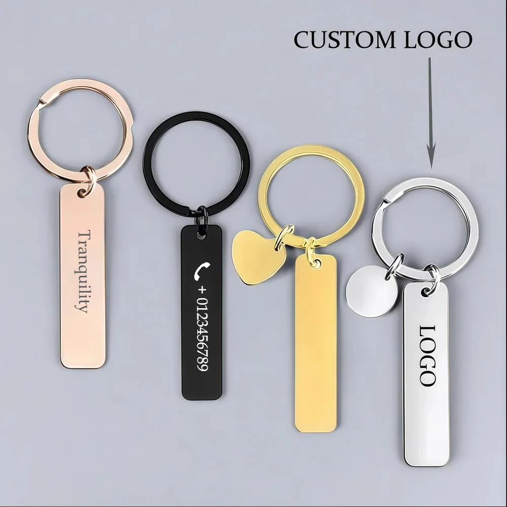 New Style Rectangular Hang Tag Metal Key Ring Stainless Steel Custom ...