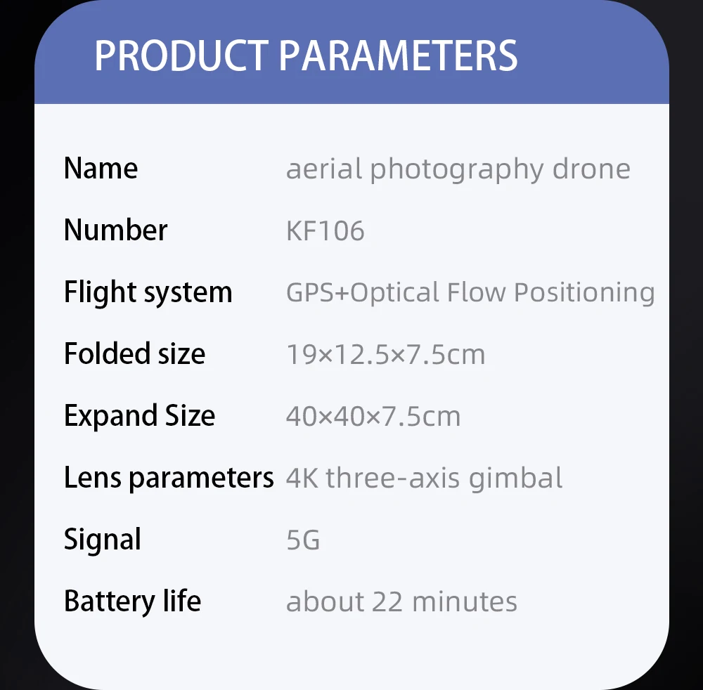 2022 New KF106 MAX Dron 4K Professional HD Dual Camera 5G WIFI 3-Axis Gimbal Brushless Motor ...