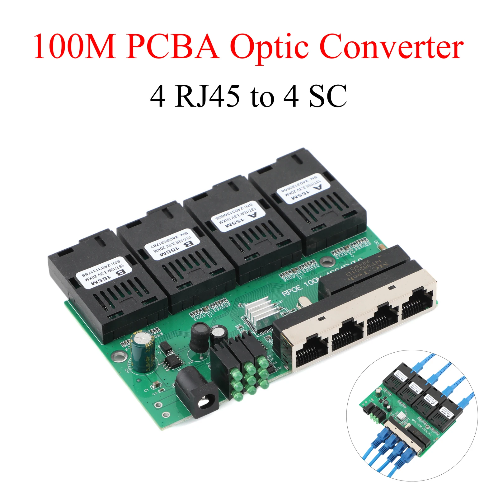 10M-100M-PCBA-Board-Optic-Media-Converter-4RJ45-to-4SC-2A-2B-Fiber ...
