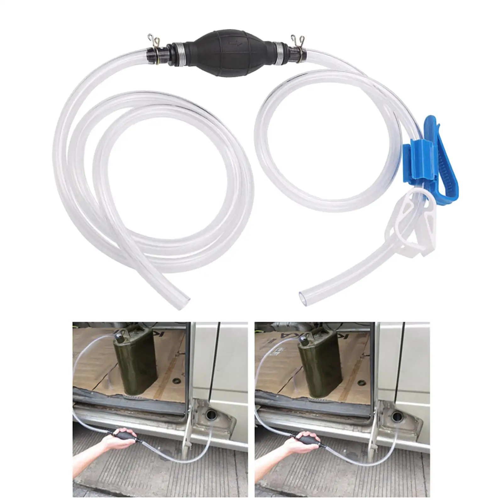 Fuel-Transfer-Pump-Siphon-Hand-Pump-Durable-with-Total-2M-Hose-Car-Fuel ...