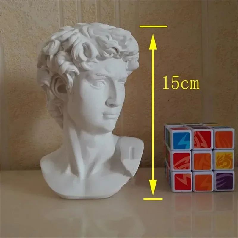 15cm-David-Statue-Head-Portraits-Mini-Gypsum-Michelangelo-Home ...