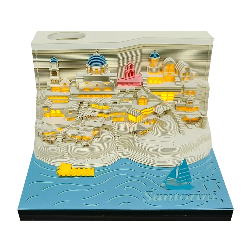 Omoshiroi-Block-3D-Memo-Pads-Santorini-3D-Notepad-Love-Sea-3D-Sticky ...