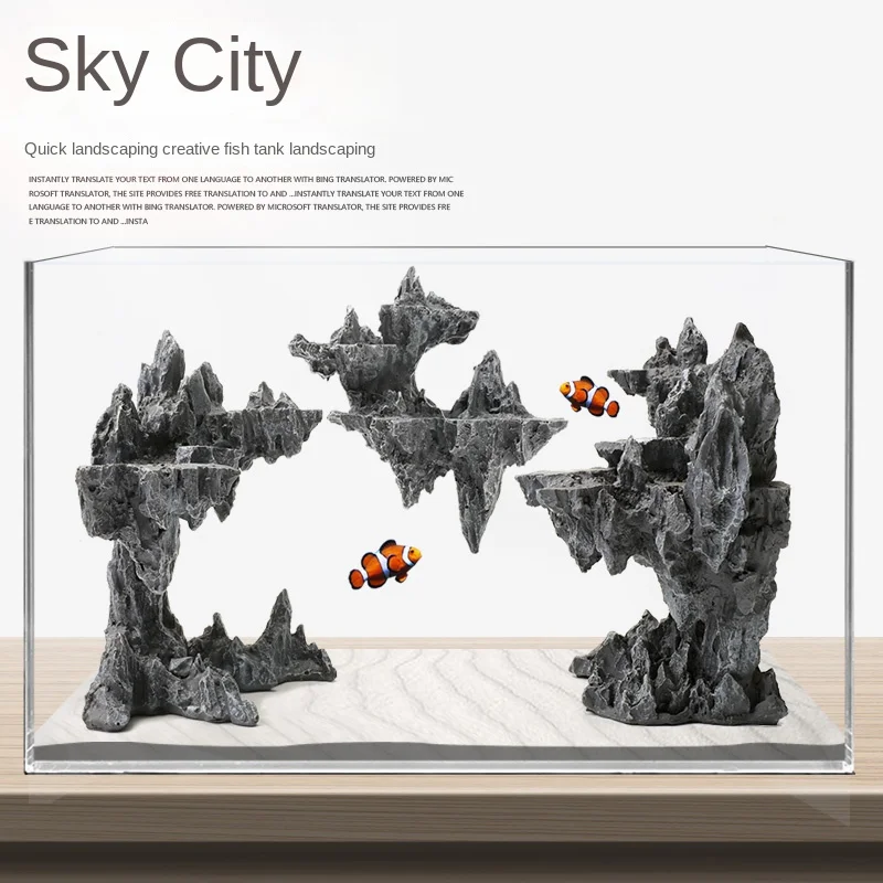 Fish-Tank-Landscaping-Rockery-Sky-City-Aquarium-Decoration-Fish ...