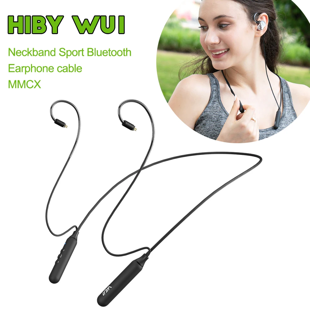 Hiby WU1 Fone de Ouvido Cabo DAC Neckband QCC5125 & AK4331 Bluetooth compatível MMCX 0.78MM Mic ...