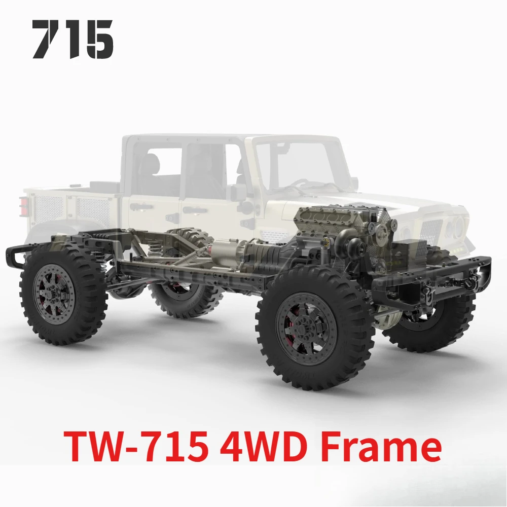 TWOLF 1/10 TW-715 4WD Frame Full Metal Simulation V8 Engine KIT Frame ...