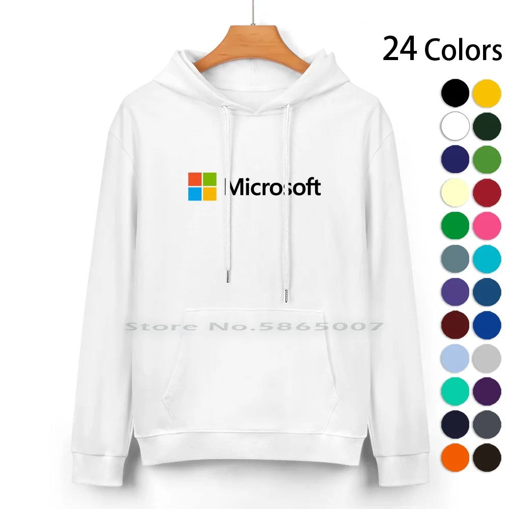Microsoft-Logo-Pure-Cotton-Hoodie-Sweater-24-Colors-Microsoft-Logo ...