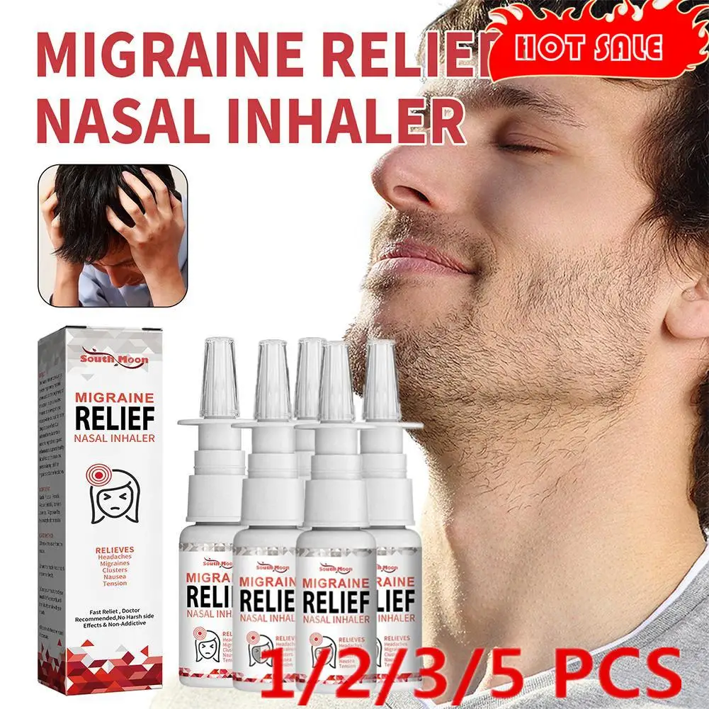 1-5X Headache Migraine Relief Nasal Inhaler Head Pain Treatment Medical ...