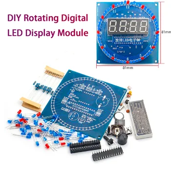 DIY Rotating Digital LED Display Module Alarm Electronic Digital Clock ...