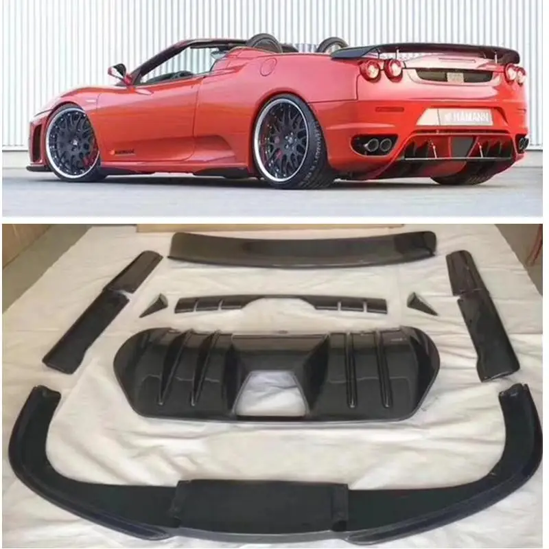 For Ferrari 430 REAL Carbon Fiber Front Lip Splitters Rear Diffuser ...