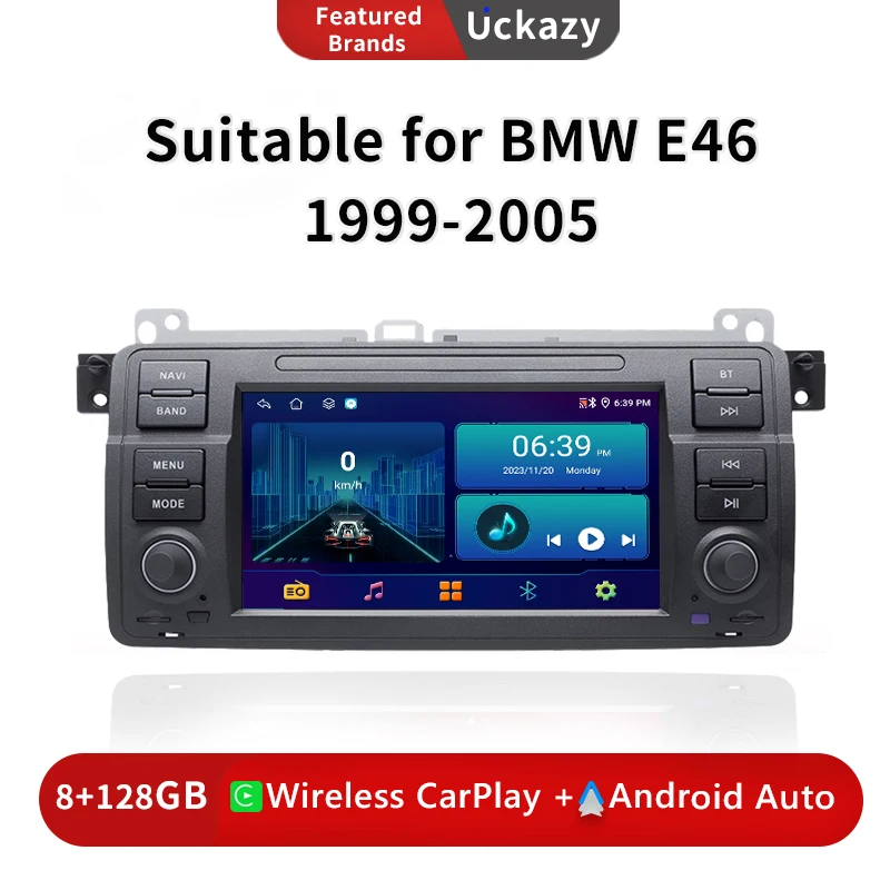 Wireless-Carplay2Din-Android-13-Car-Radio-For-BMW-E46-M3-Rover-75-Coupe ...