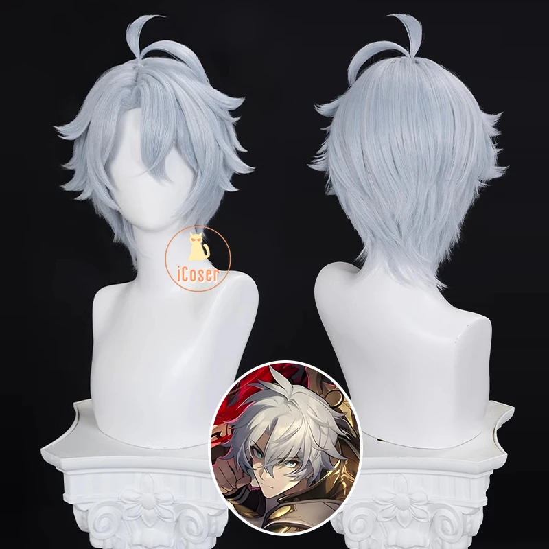 Honkai Star Rail Phainon Cosplay Wig Blue Silver Short Hair Amphoreus ...