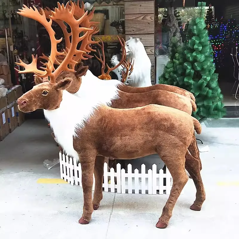 Christmas-Large-Deer-Reindeer-Decoration-Sika-Deer-Hotel-Lobby-Scene ...