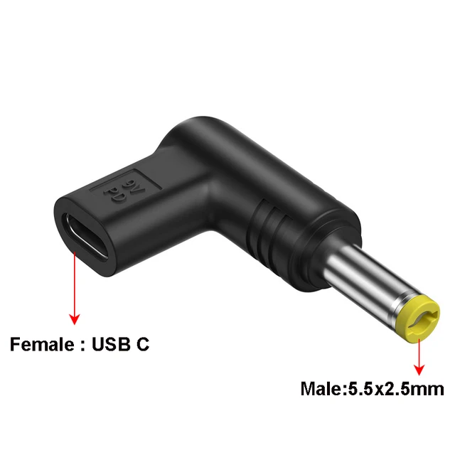 USB C Female to DC Power Male Plug 3.0x1.1/3.5x1.35/4.0x1.7/4.8x1.7/5 ...