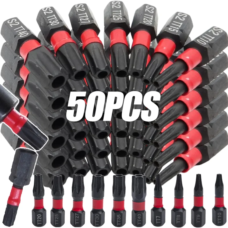50/1pc Torx Schroevendraaier Bit Set S2 Staal Hex Schacht Elektrische ...