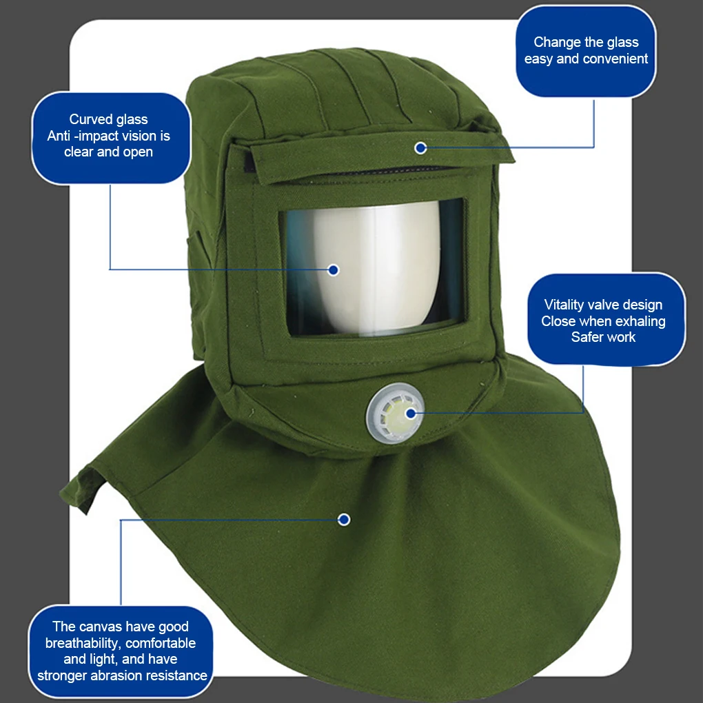 Cotton-Clear-View-Sandblasting-Helmet-Dust-Particles-At-Bay-Ventilated ...