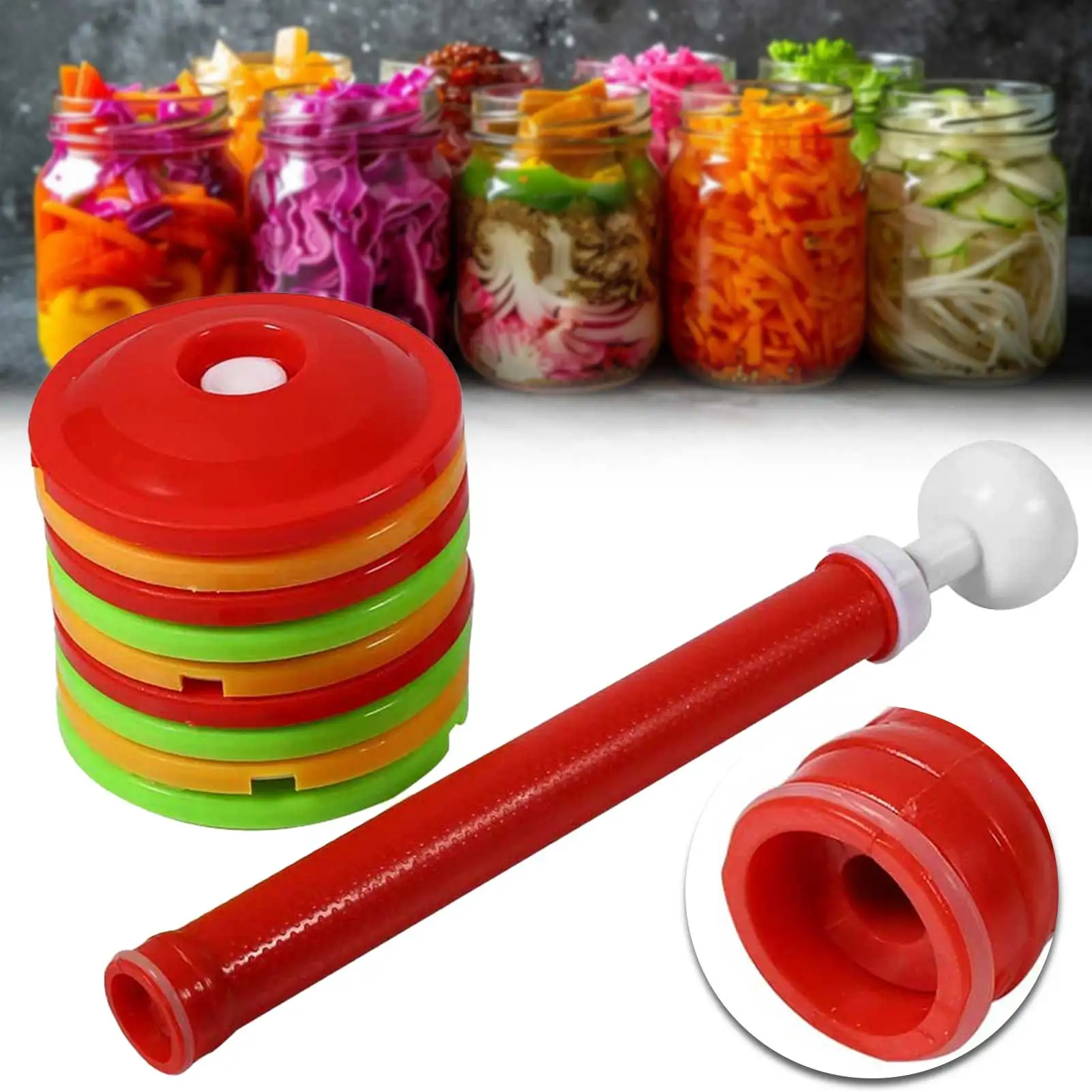 10pcs Vacuum Sealer Jar Lids With Vacuum Pump,Reusable Pickle Jar ...