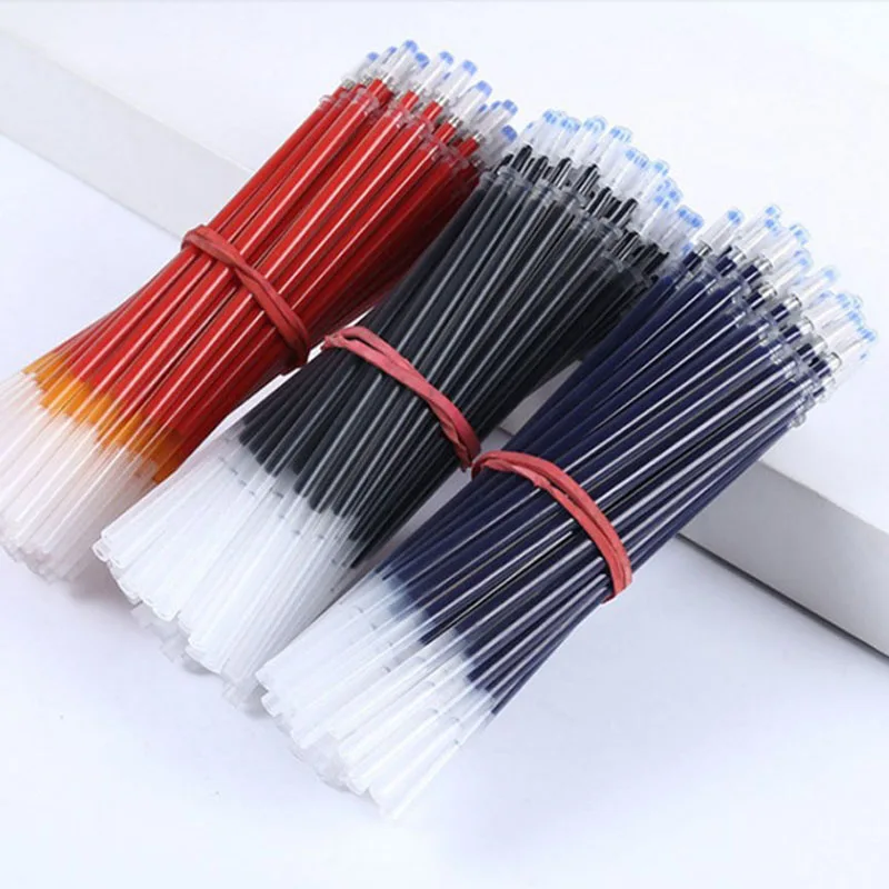 50 pcs 0.38mm Gel Pen Refills Stationery Office Writing Supplies Red ...