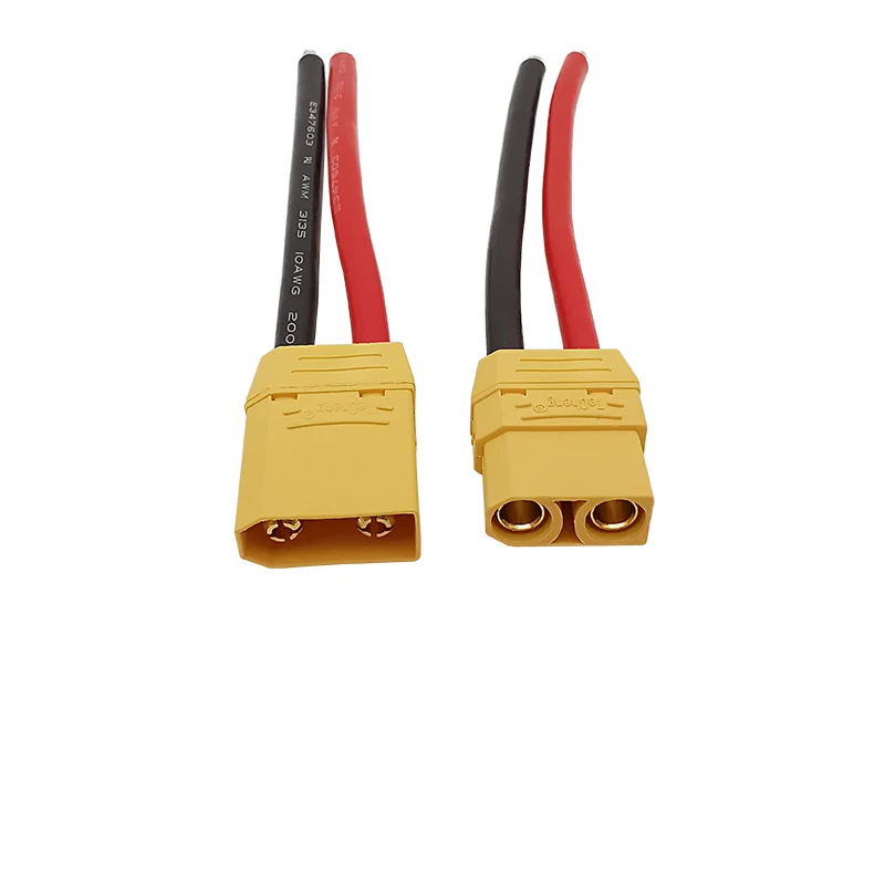 2Pcs-XT90-Male-Female-Connector-Plug-Socket-With-10CM-10AWG-Silicon ...