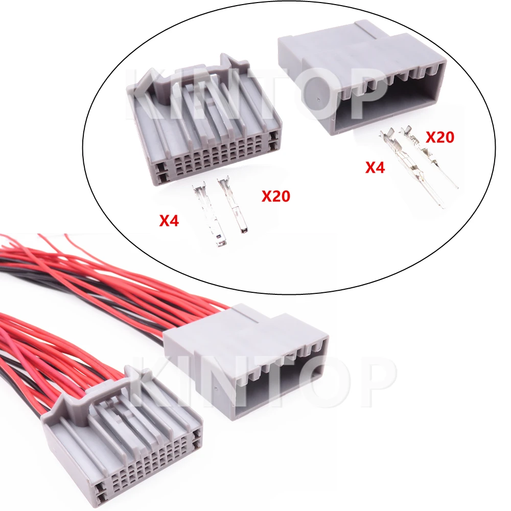 1 Set 24 Pins Car AC Assembly Radio Power Horn Wiring Cable Socket ...
