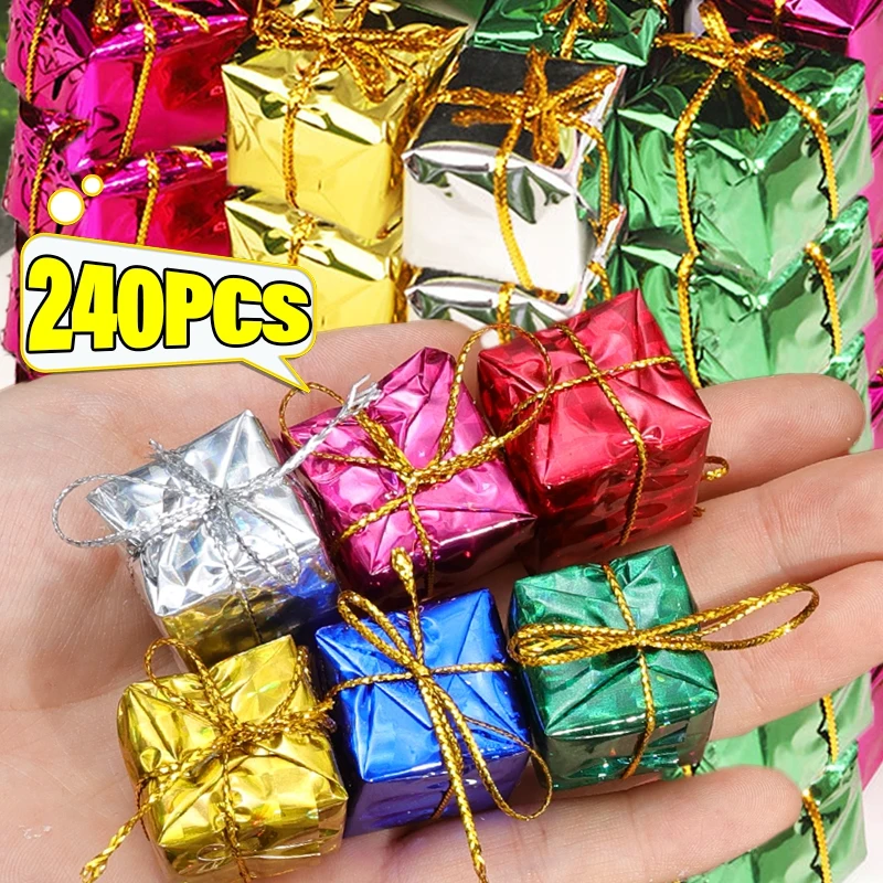 240/12x Color Mini Gift Box Hanging Pendants for Xmas Tree Ornaments ...