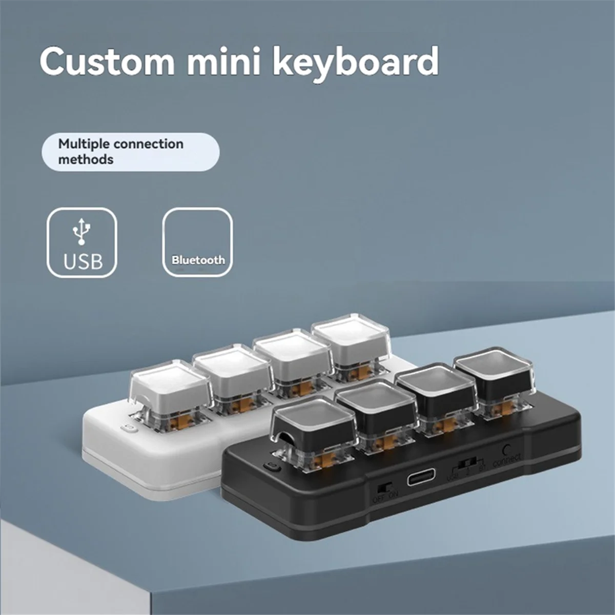 N18R MK424BT 4-Key Mini Customized Keyboard with Mechanical Blue Switch ...