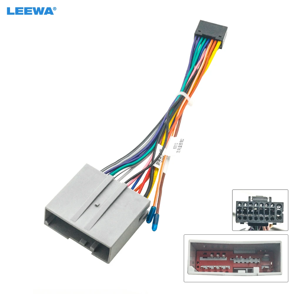 LEEWA Car Audio 16pin Wiring Harness Wire cable For Ford Mustang/F150 ...
