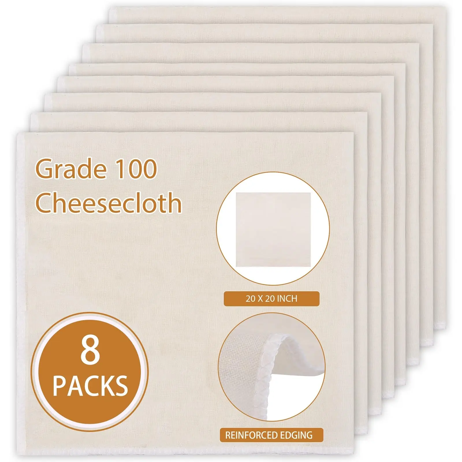 8-PCS-Reusable-Cheese-Cloths-for-Straining-20x20-Inch-Hemmed-Organic ...