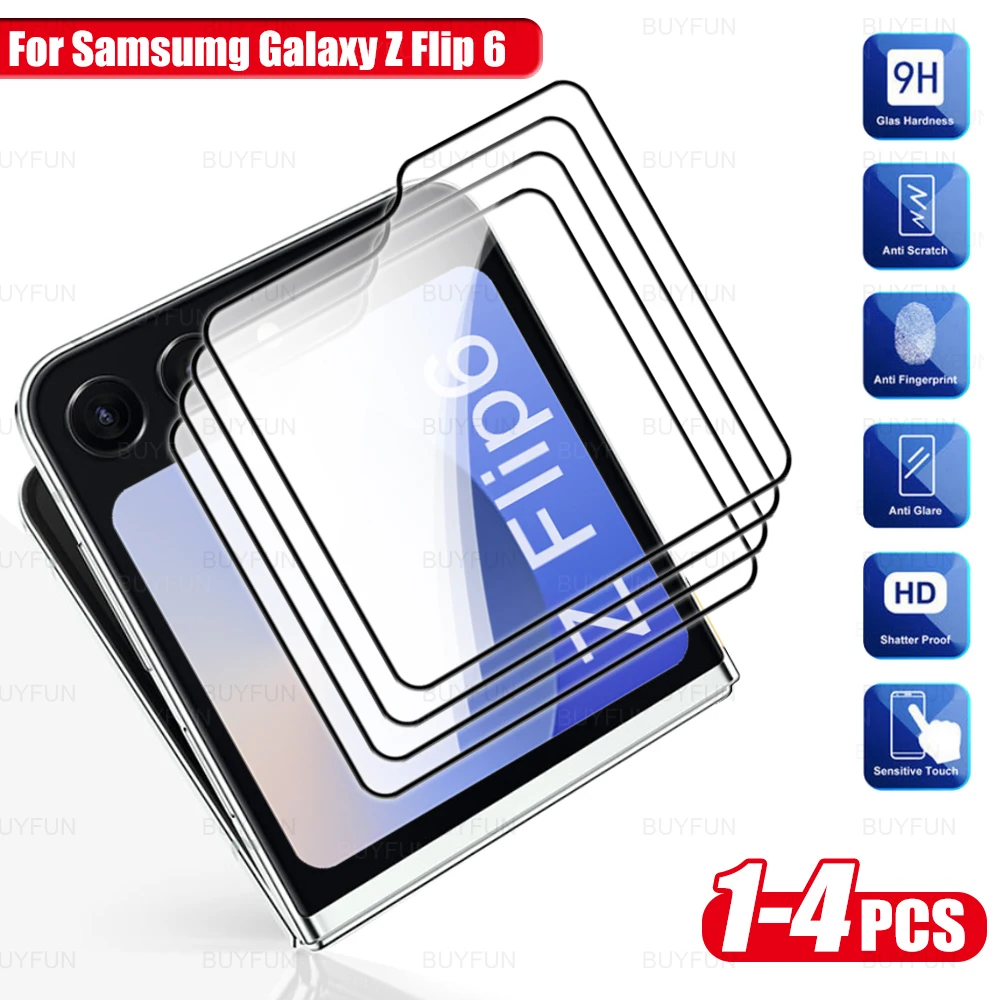 1-4Pcs-Tempered-Glass-Protective-Film-For-Samsung-Galaxy-Z-Flip-6 ...