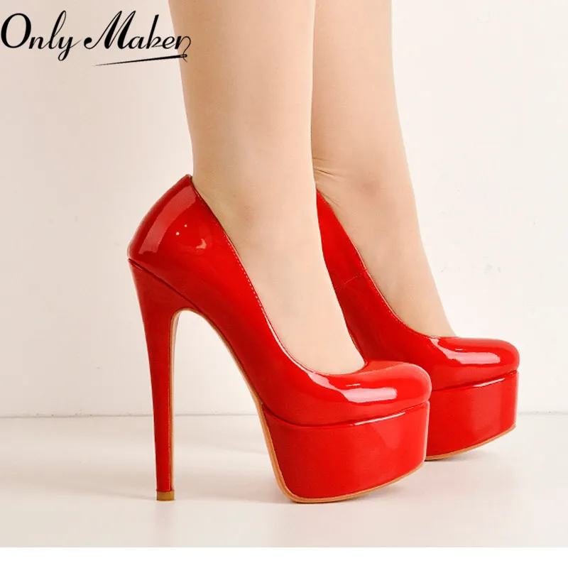 Onlymaker Women's Platform Super Stiletto High Heels Pumps Round Toe ...