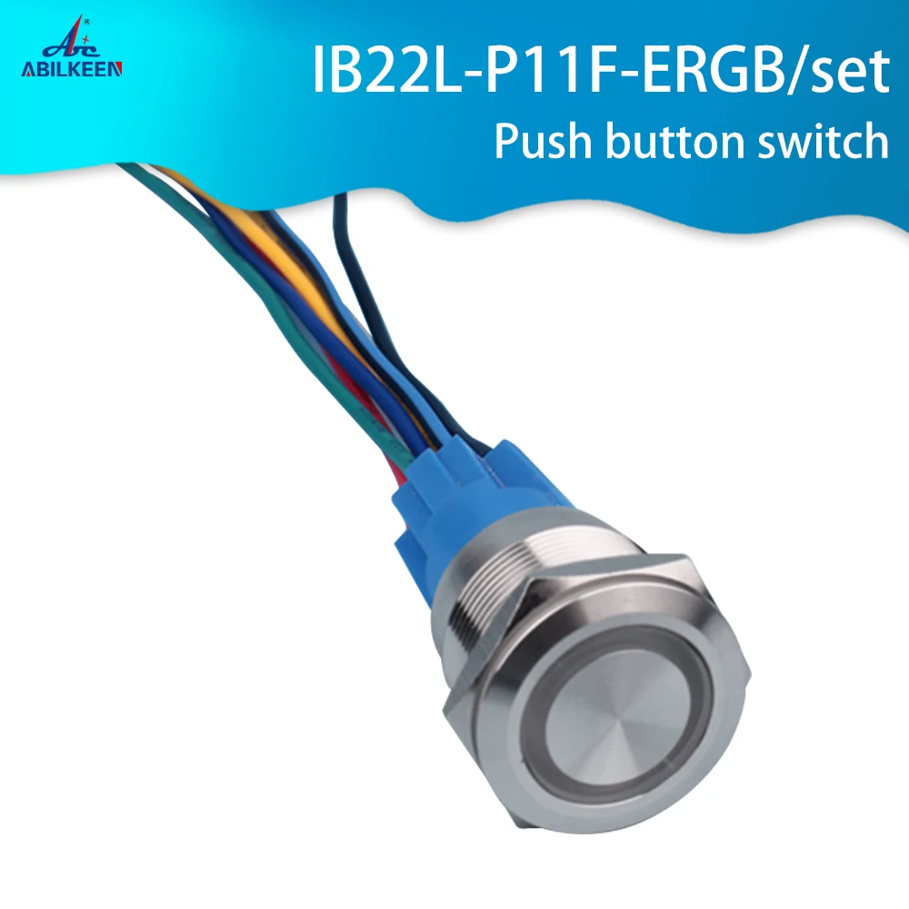 22mm-12V-RGB-three-color-LED-light-ring-illuminated-momentary-ON ...