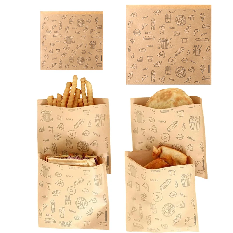 Bolsas-de-papel-Kraft-a-prueba-de-grasa-bolsa-de-comida-desechable-para ...