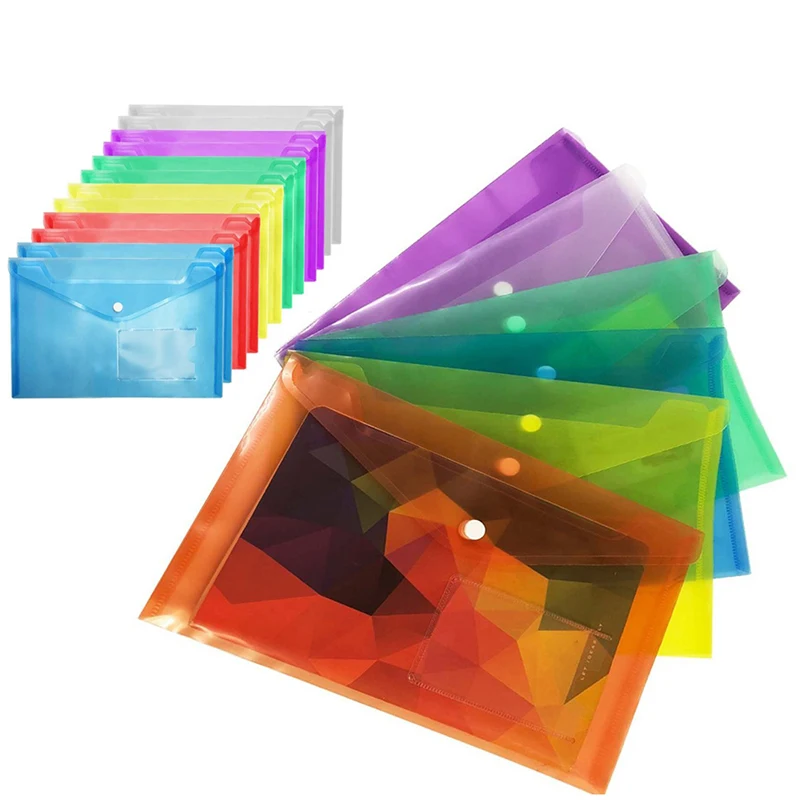 Transparent-Colorful-Plastic-A5-Folders-File-Bag-Document-Hold-Bags ...