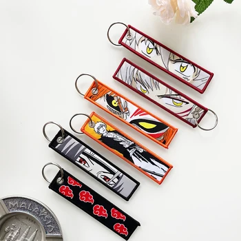 Cartoon Key Tag Embroidery Key Ring For Motorcycles Anime Demon Slayer ...
