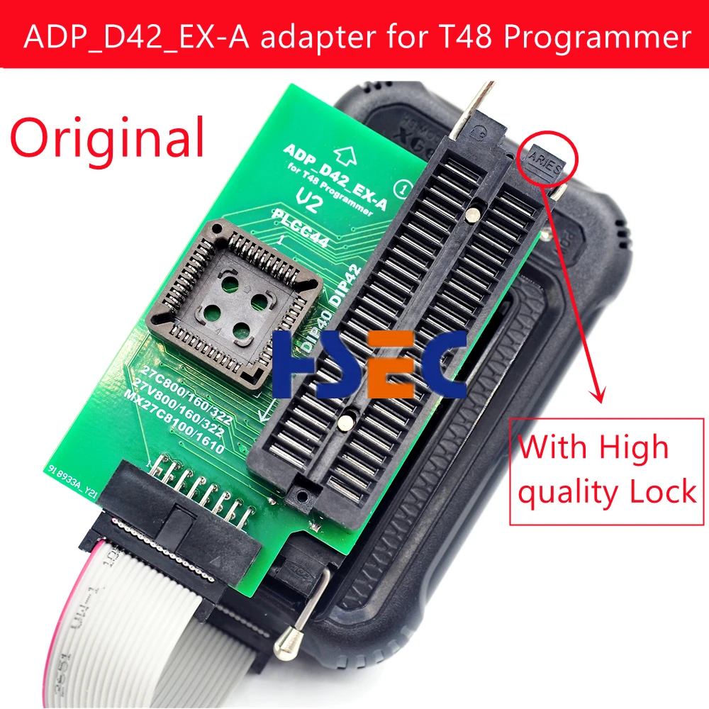 100-XGecu-ADP-D42-EX-A-adapter-with-Black-ZIF-socket-for-PLCC44-DIP42 ...