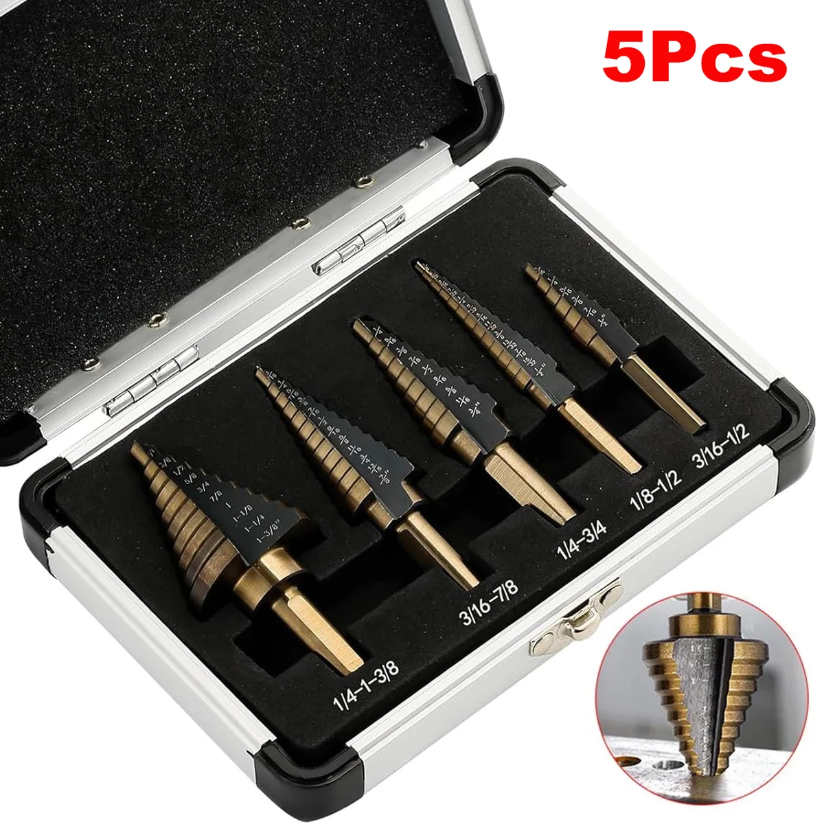 HSS-4241-Cobalt-Multiple-Hole-50-Sizes-Step-Drill-Set-Tools-Aluminum ...