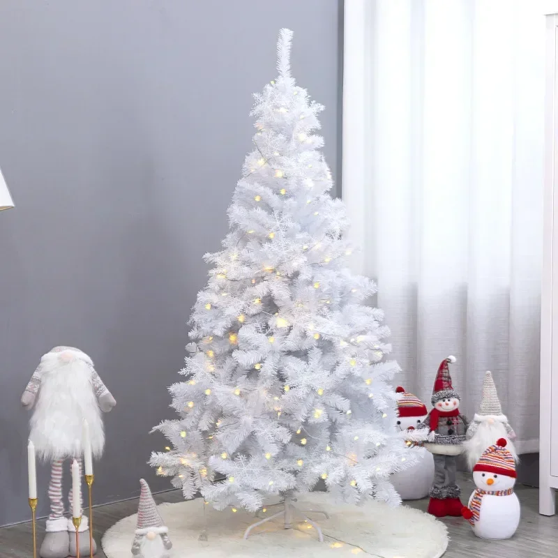 White-Christmas-Tree-180cm-6ft-Large-Artificial-Xmas-Tree-Pink-Flame ...