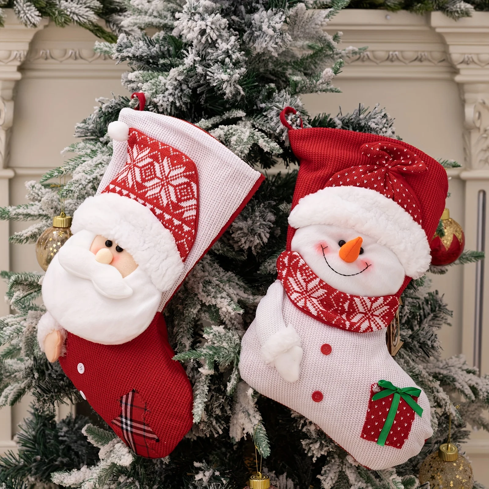 1pc-Christmas-Stocking-Socks-Decorations-For-Home-Ornaments-Xmas-Santa ...