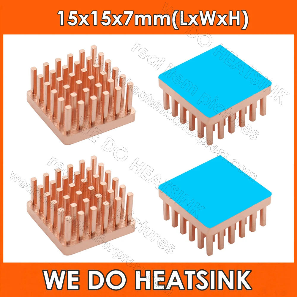 100% Pure Copper 15*15*7mm Pin Fins Copper Heatsink Radiator Cooler For Vga Gpu Ddr Ddr2 Ddr3 ...