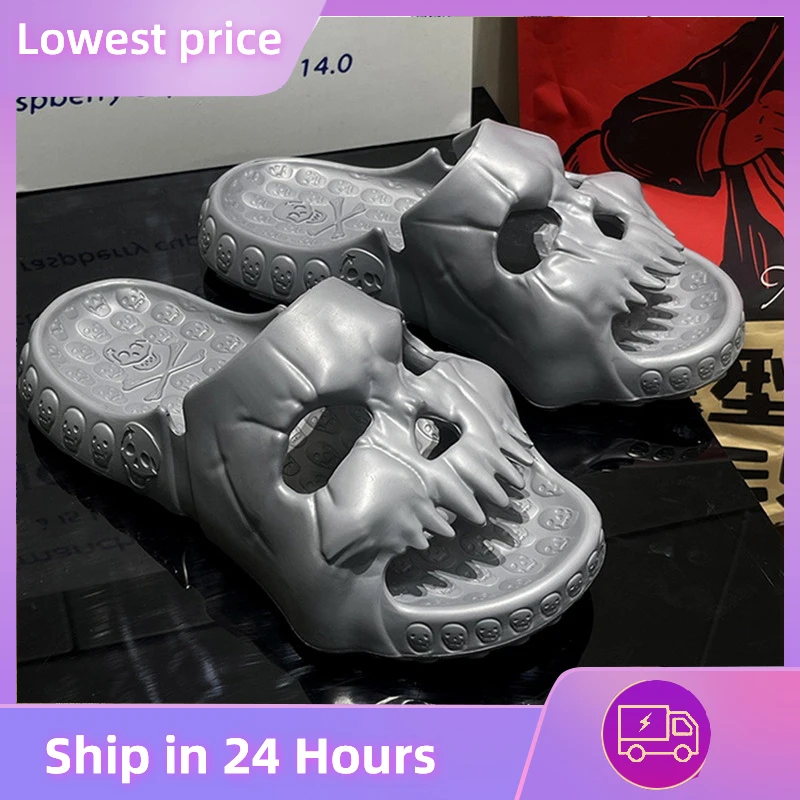 New Summer Personalized Skull Slides for Women Men Soft EVA Could ...