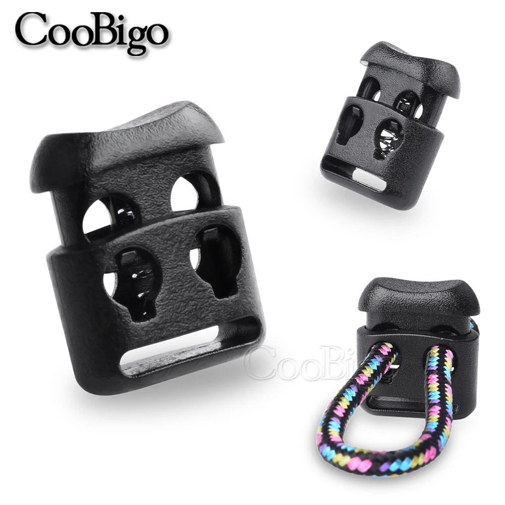 10pcs Plastic Cord Lock Spring Toggle Stopper Clip Rope Clamp ...