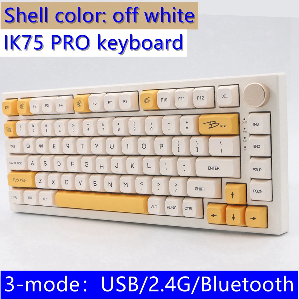 FEKER-Teclado mecánico IK75 Pro, interruptor Matcha Panda Gateron de 3 ...