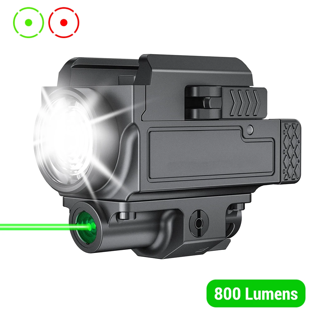 800-Lumens-Pistol-Light-with-Green-Laser-Tactical-LED-Weapon-Gun-Light ...
