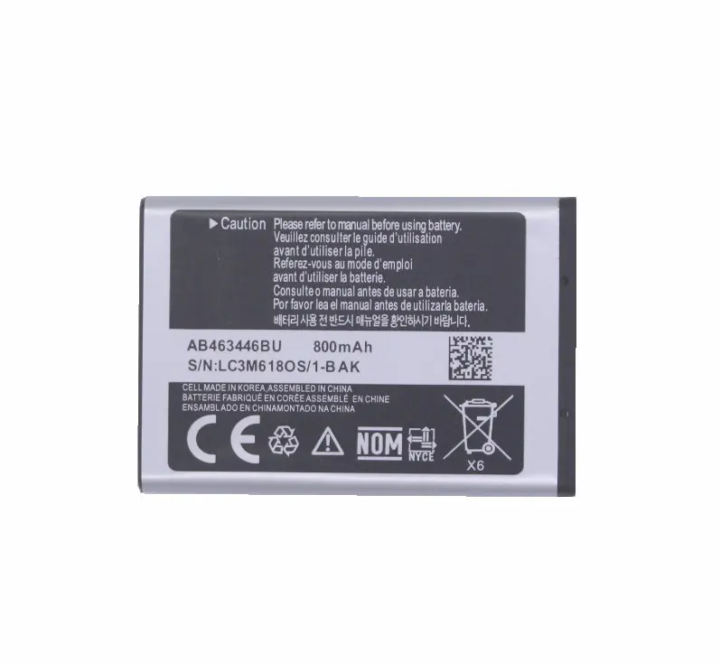 1x800 мАч AB463446BU аккумулятор для Samsung SGH GH E251 E258 E350 E428 E500 X208 E900 E908 C512 ...