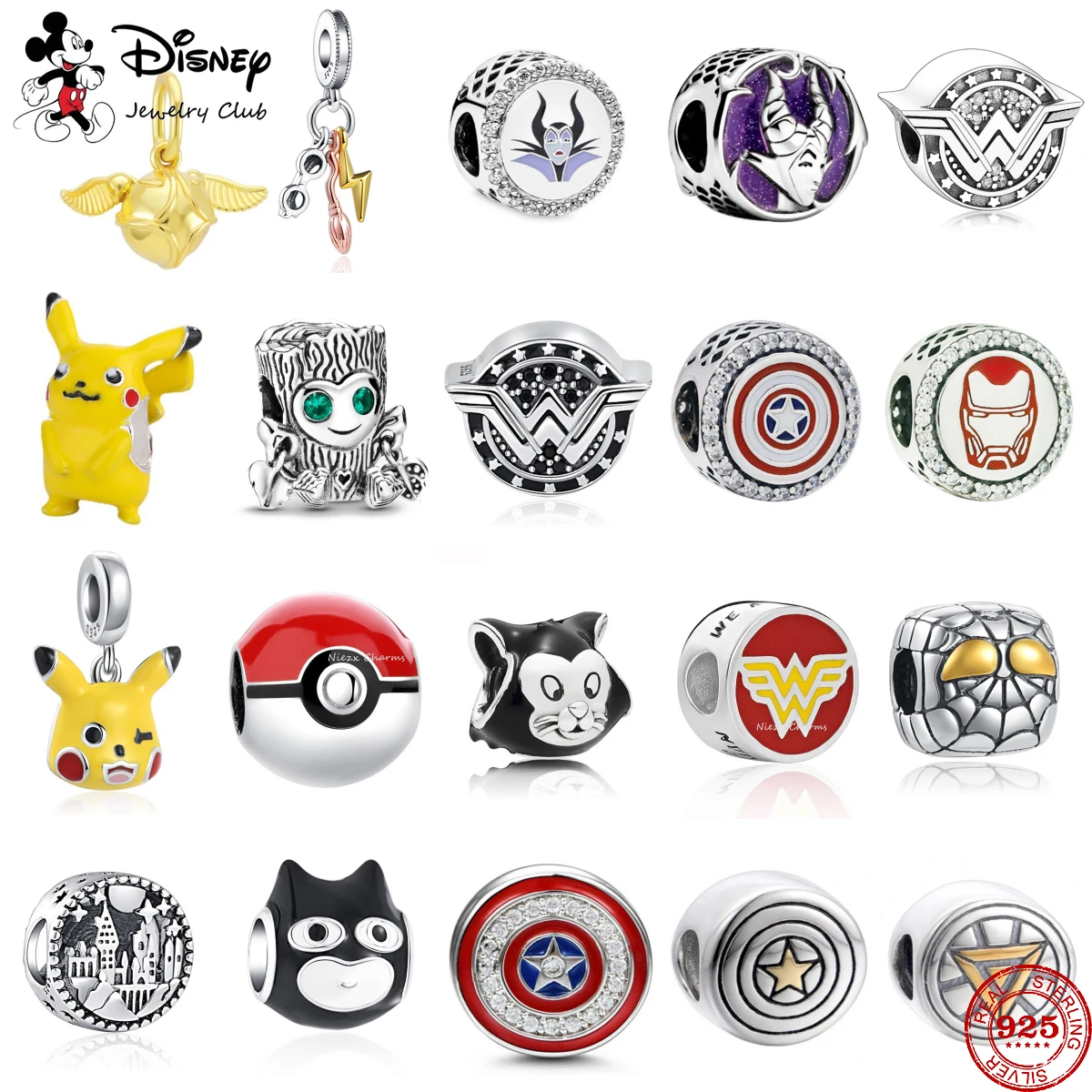 Disney-Marvel-Groot-And-Cat-Charms-Beads-For-Original-Pandora-925 ...